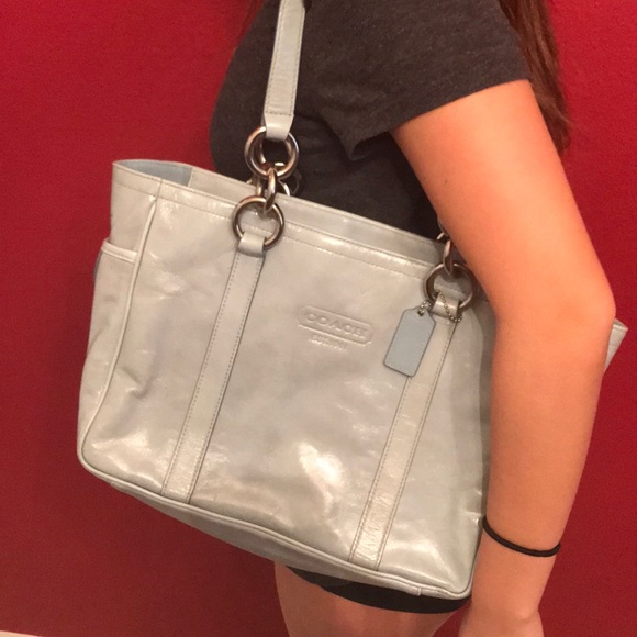 Coach | Bags | Sky Blue Leather Coach Bag | Poshmark